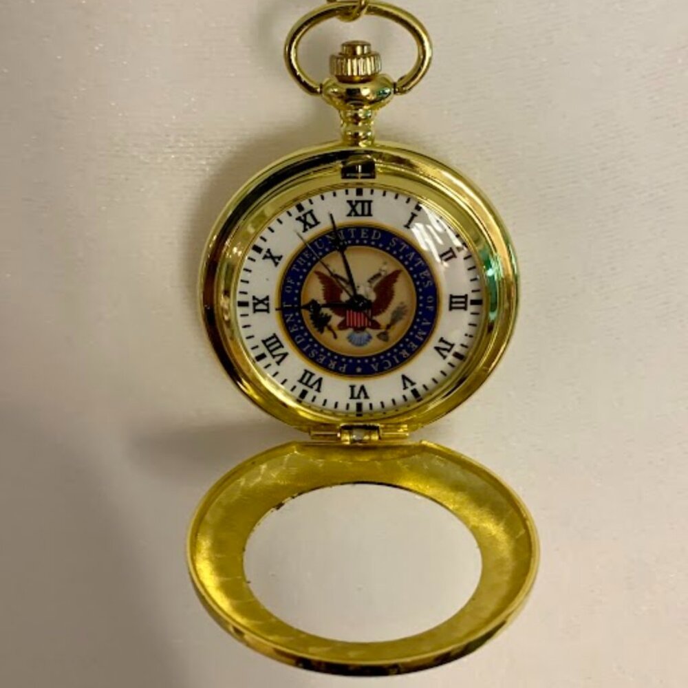Vtg~Collectible Presidential Pocket Watch~Usa~Potus~C… - Gem